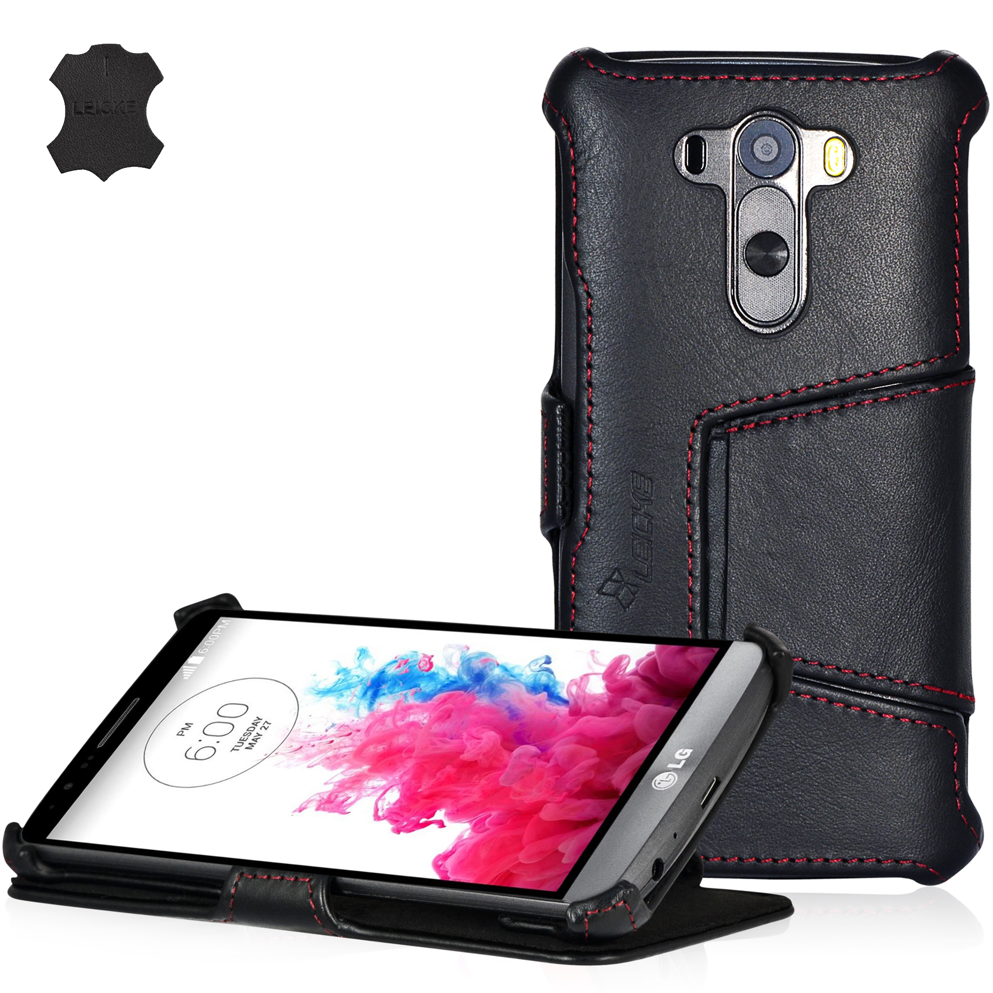 Leicke | MANNA UltraSlim LG G3 Case | EasyStand | Finest Nappa Leather